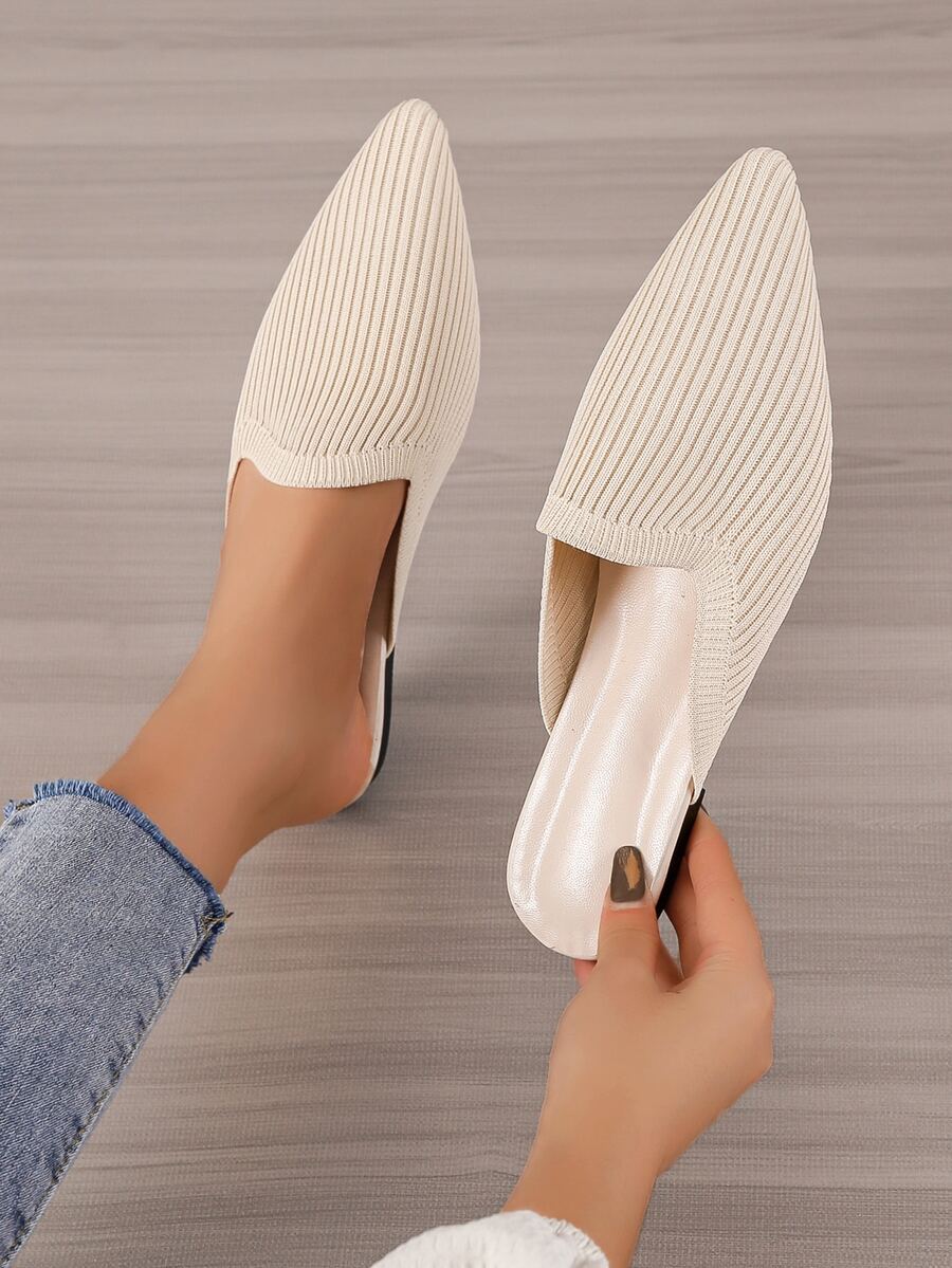 Minimalist Point Toe Flat Mules | SHEIN USA