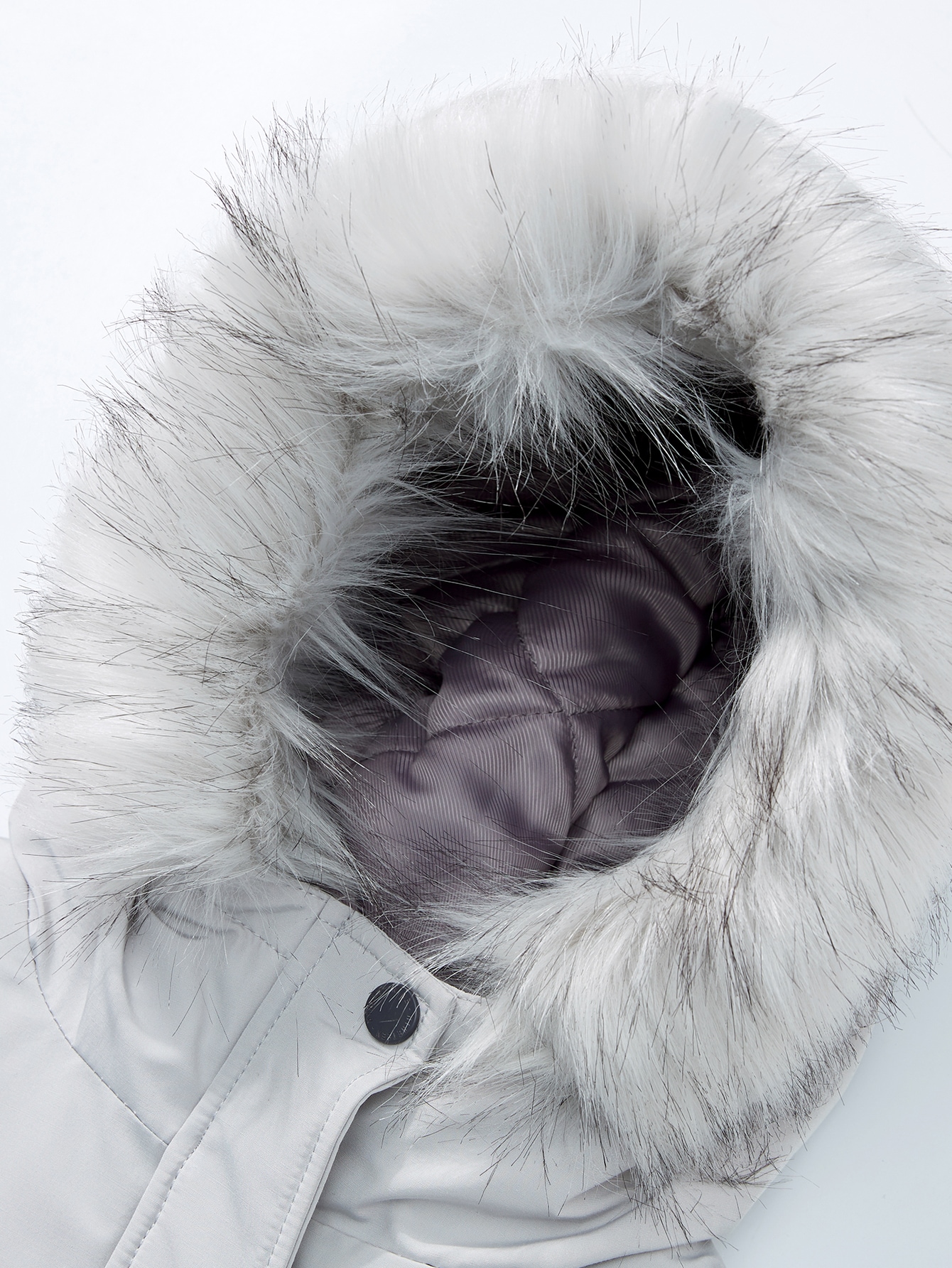 SOLOCOTE Girls Water Resistant Split Back Fuzzy Trim Heavyweight Hooded ...