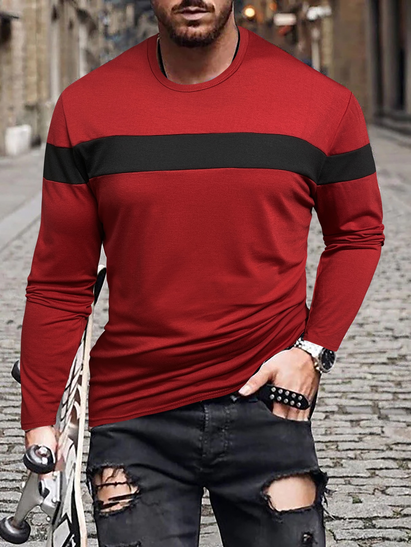 Manfinity Homme Men Colorblock Tee | SHEIN USA