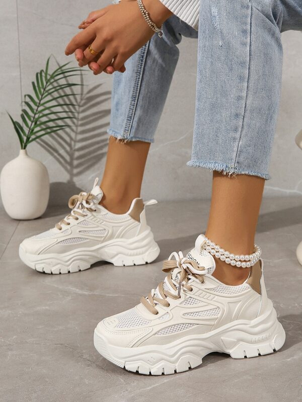 Women's Chunky Sneakers, New Autumn Lightweight Thick-soled Shoes With ...