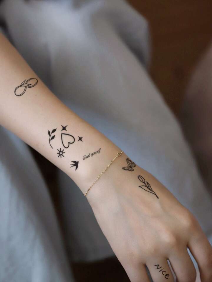 4sheets Butterfly Pattern Tattoo Sticker | SHEIN