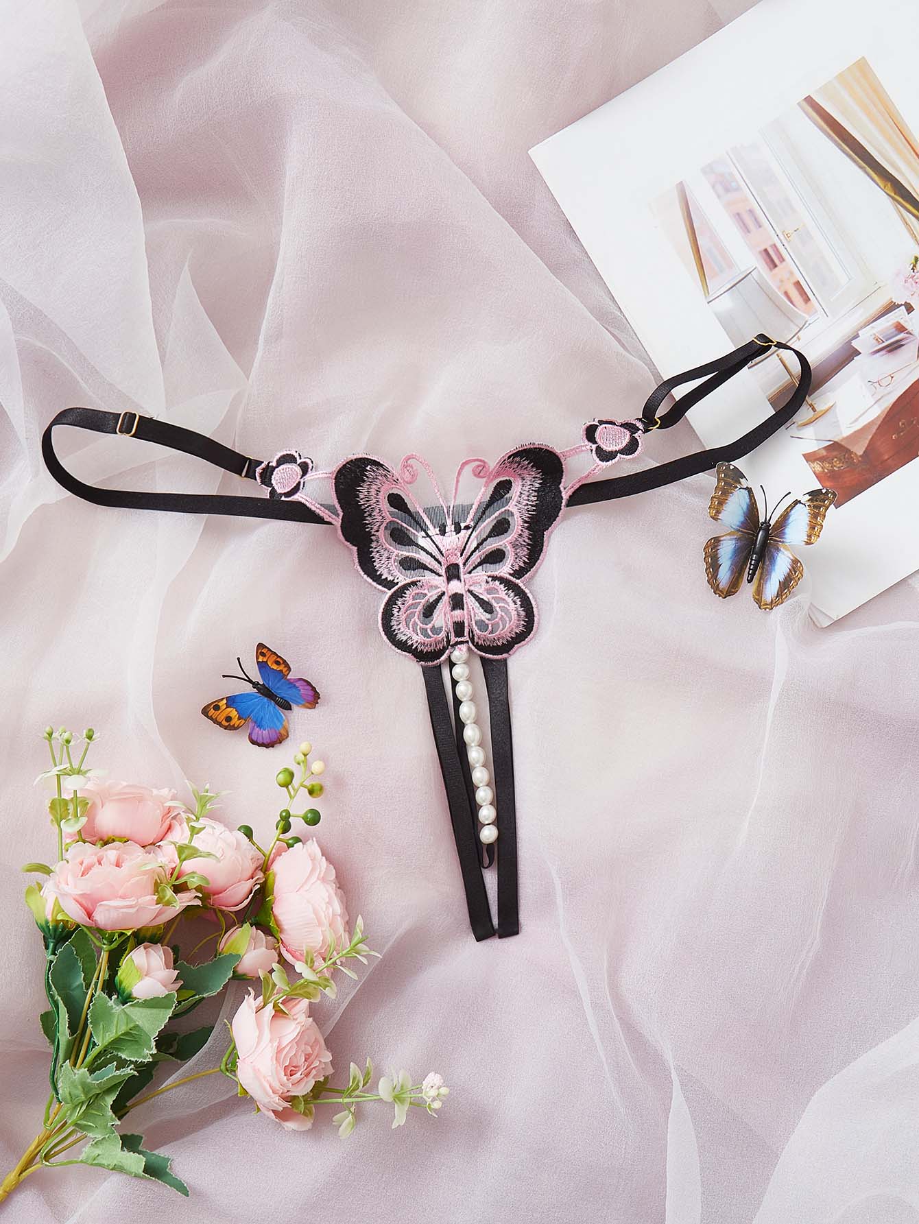 Plus Butterfly Decor Thong