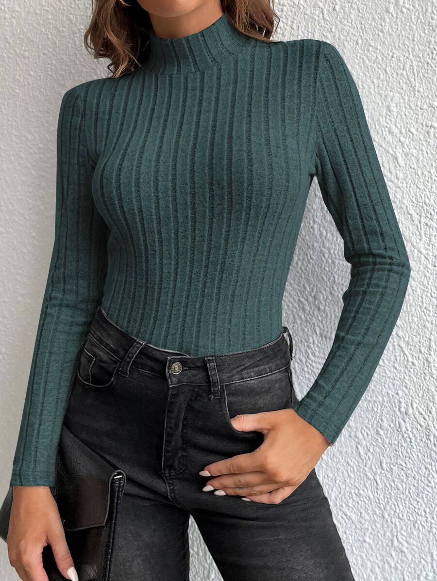 SHEIN Tall Solid Stand Neck Tee | SHEIN USA