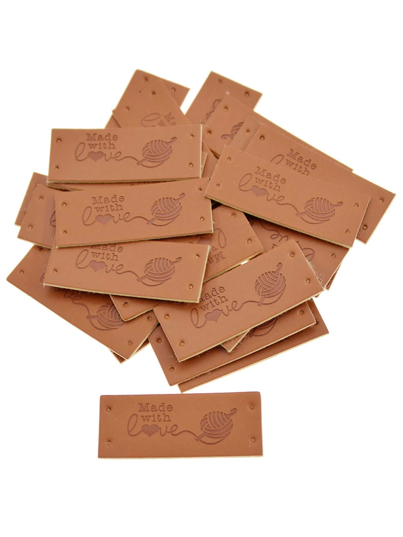 24pcs Brown Diy Sewing Leather Label, Handmade Clothing Label | SHEIN USA