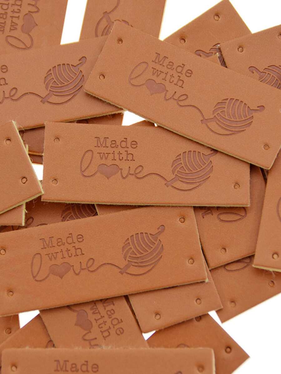 24pcs Brown Diy Sewing Leather Label, Handmade Clothing Label | SHEIN USA