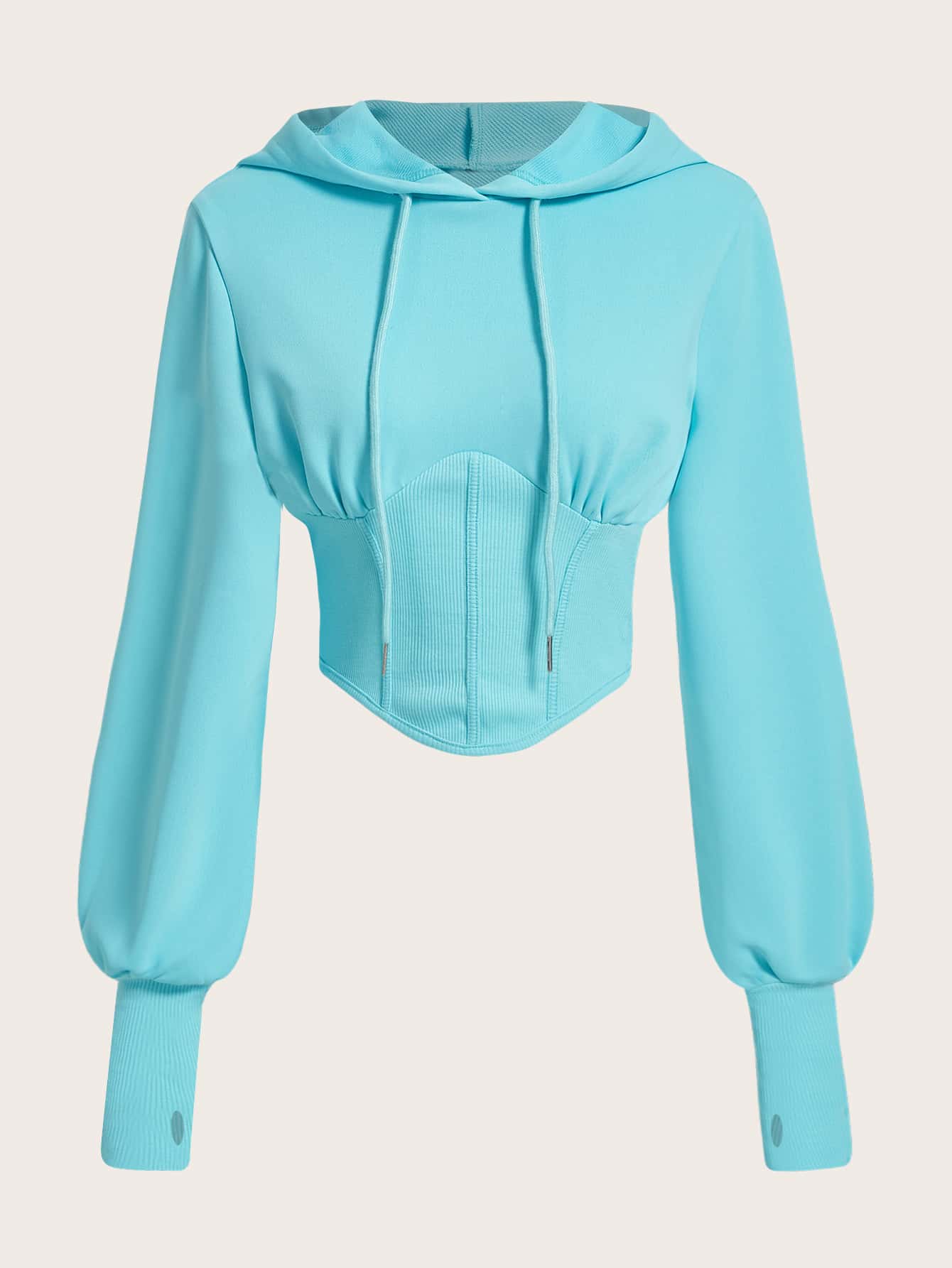 SHEIN Coolane Solid Drawstring Crop Hoodie | SHEIN USA