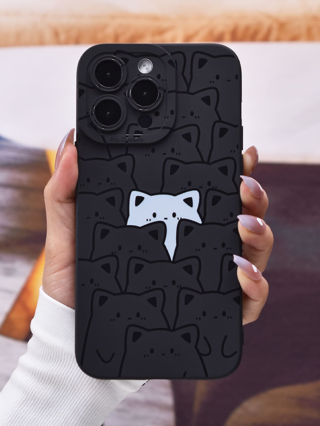 Cartoon Cat Print Phone Case