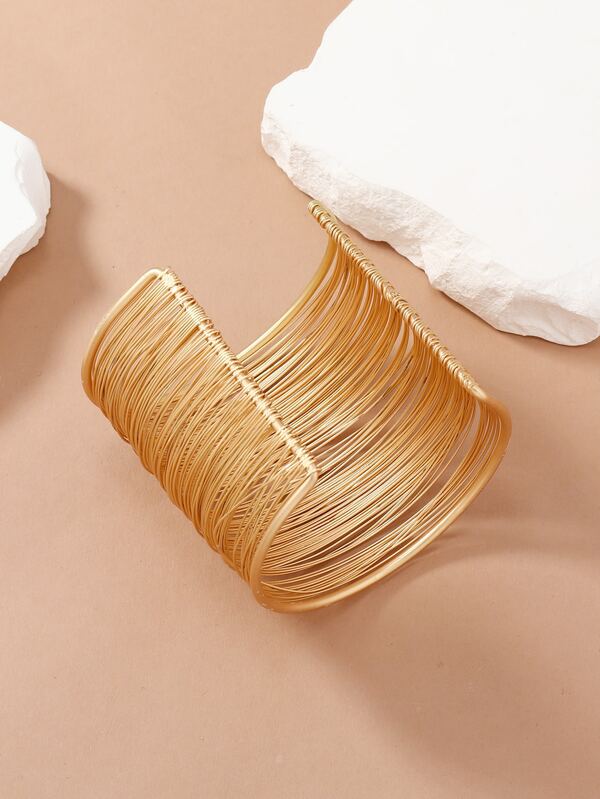 Minimalist Layered Cuff Bangle | SHEIN USA