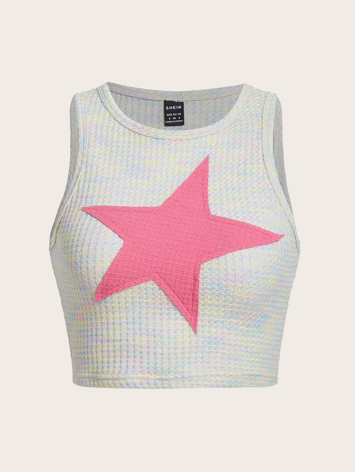 SHEIN ICON Star Print Crop Tank Top | SHEIN USA