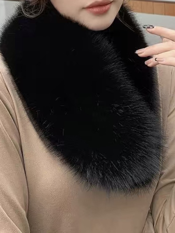 Solid Fuzzy Scarf | SHEIN USA