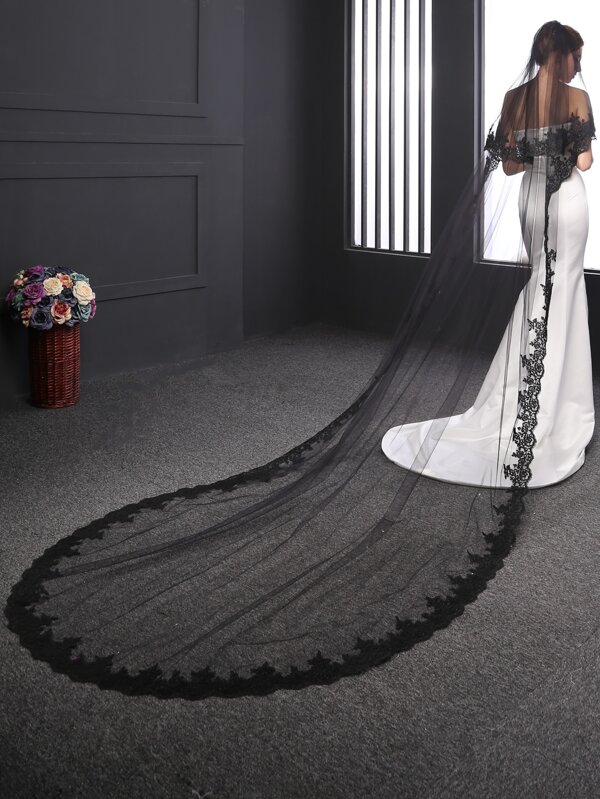 Floral Embroidered Bridal Veil | SHEIN UK