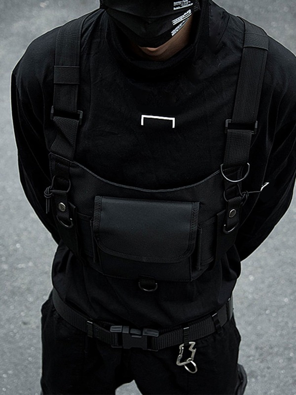 Multi-Pocket Chest Rig Bag Reflective Vest Chest Bag For Men Hands Free ...