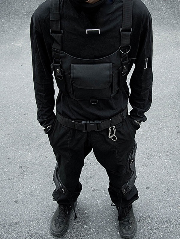 Multi-Pocket Chest Rig Bag Reflective Vest Chest Bag For Men Hands Free ...