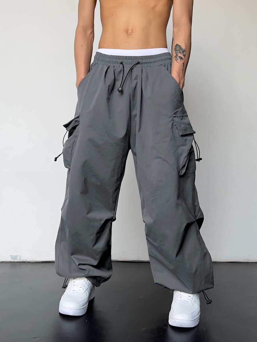 Manfinity Roghcode Pantaloni Cargo Sopra La Taglia Con Tasche A Patella ...