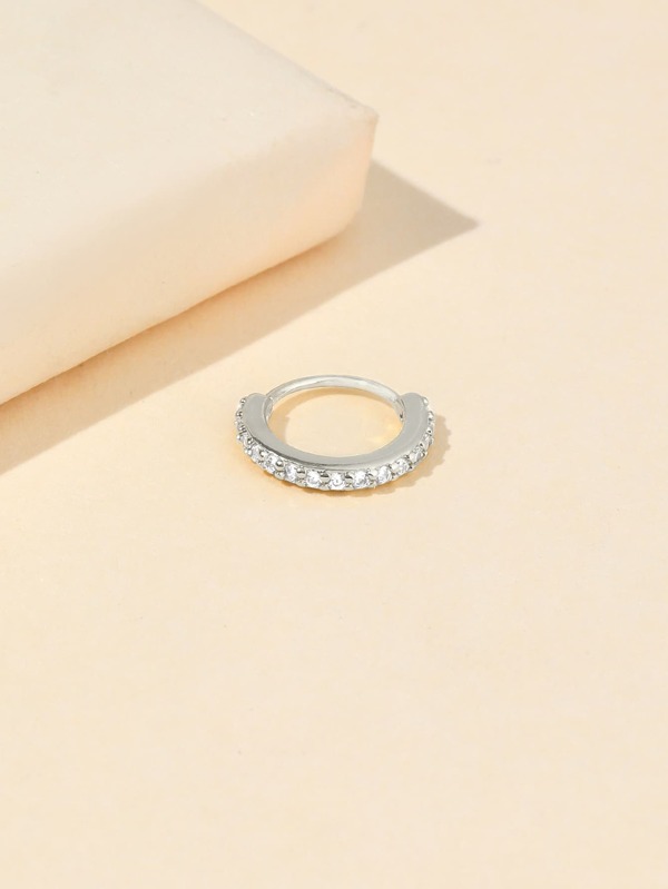 Rhinestone Decor Nose Ring Copper Crystal Punk Piercing For Men And ...