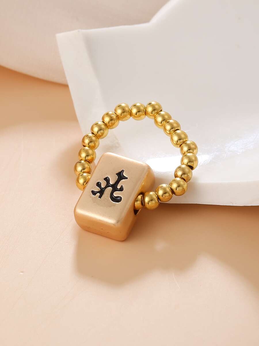 Anillo con cuenta mahjong | Mode de Mujer | SHEIN España
