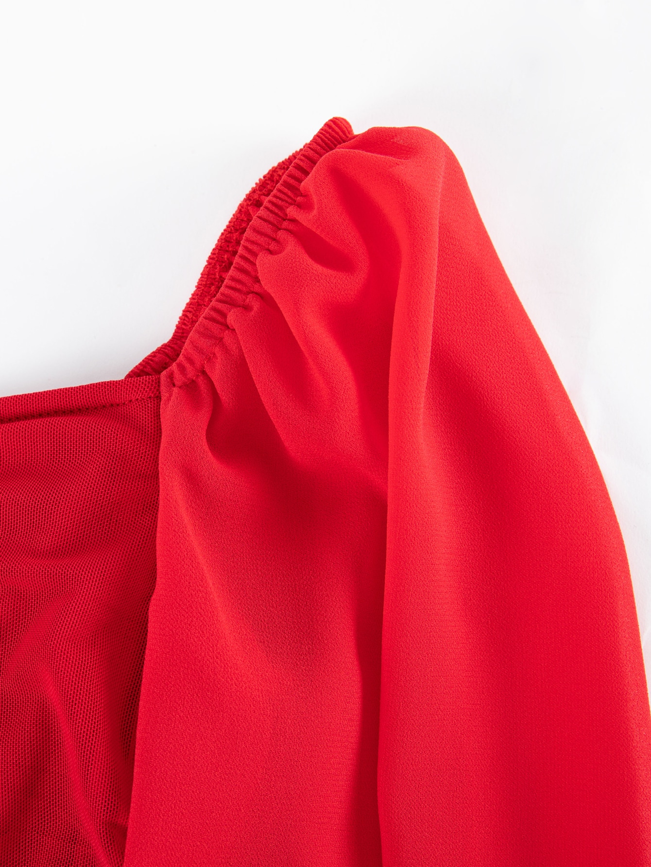 Joyfunear Sweetheart Neck Puff Sleeve Ruched Milkmaid Bodycon Dress ...