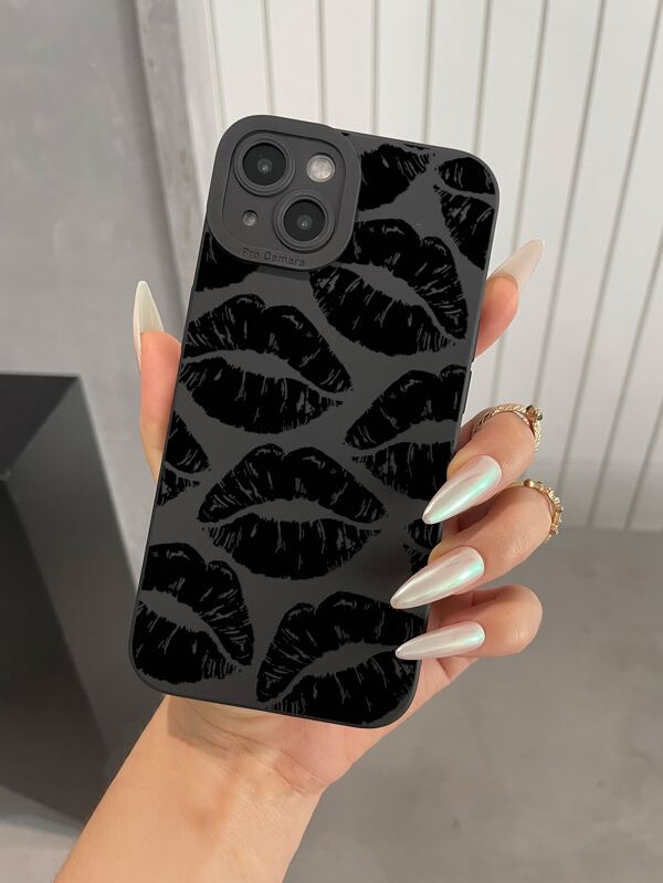 Funda para teléfono con estampado de beso compatible con Apple iPhone 15/15Pro | Moda de Mujer ...