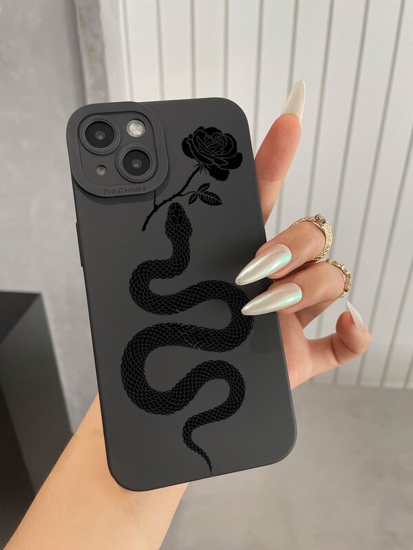 Snake & Flower Phone Case | SHEIN EUR