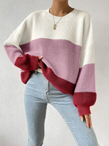 SHEIN Color Block Drop Shoulder Sweater | SHEIN USA