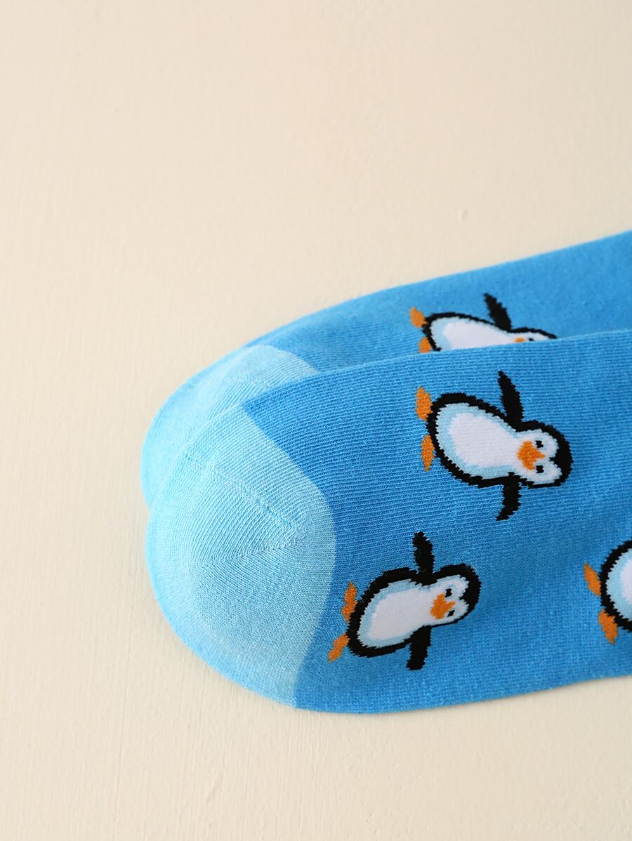 Cartoon Penguin Pattern Crew Socks | SHEIN USA