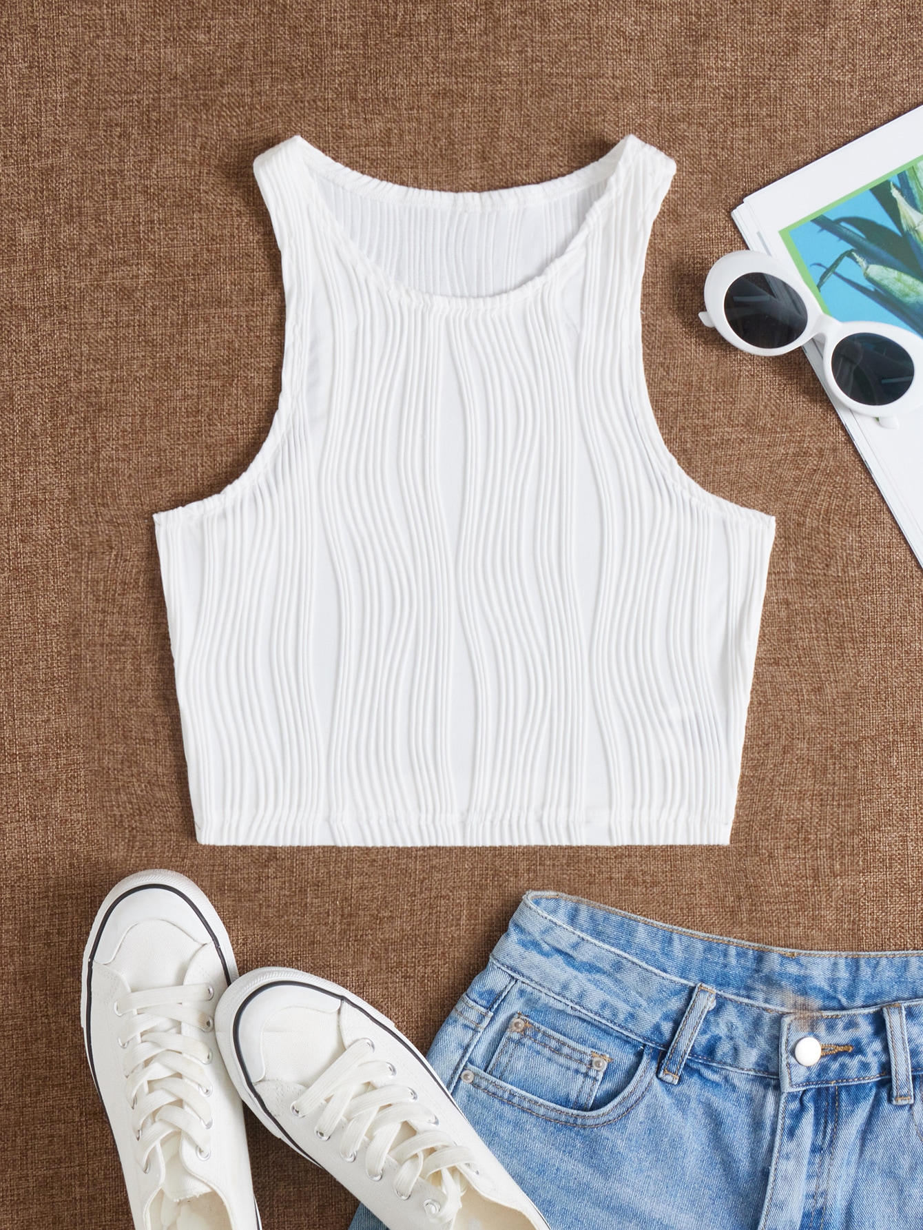 Shein Ezwear Solid Crop Tank Top Shein Uk