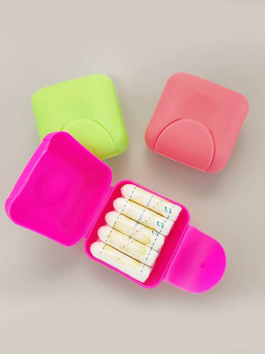 1pc Random Color Tampon Storage Box, Small PP Portable Travel Tampon ...