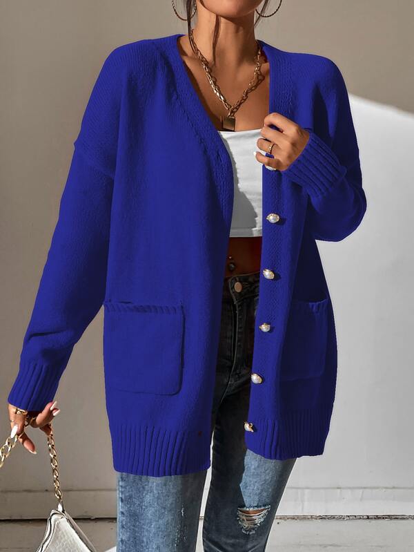 Shein Frenchy Dual Pocket Drop Shoulder Cardigan Shein Usa