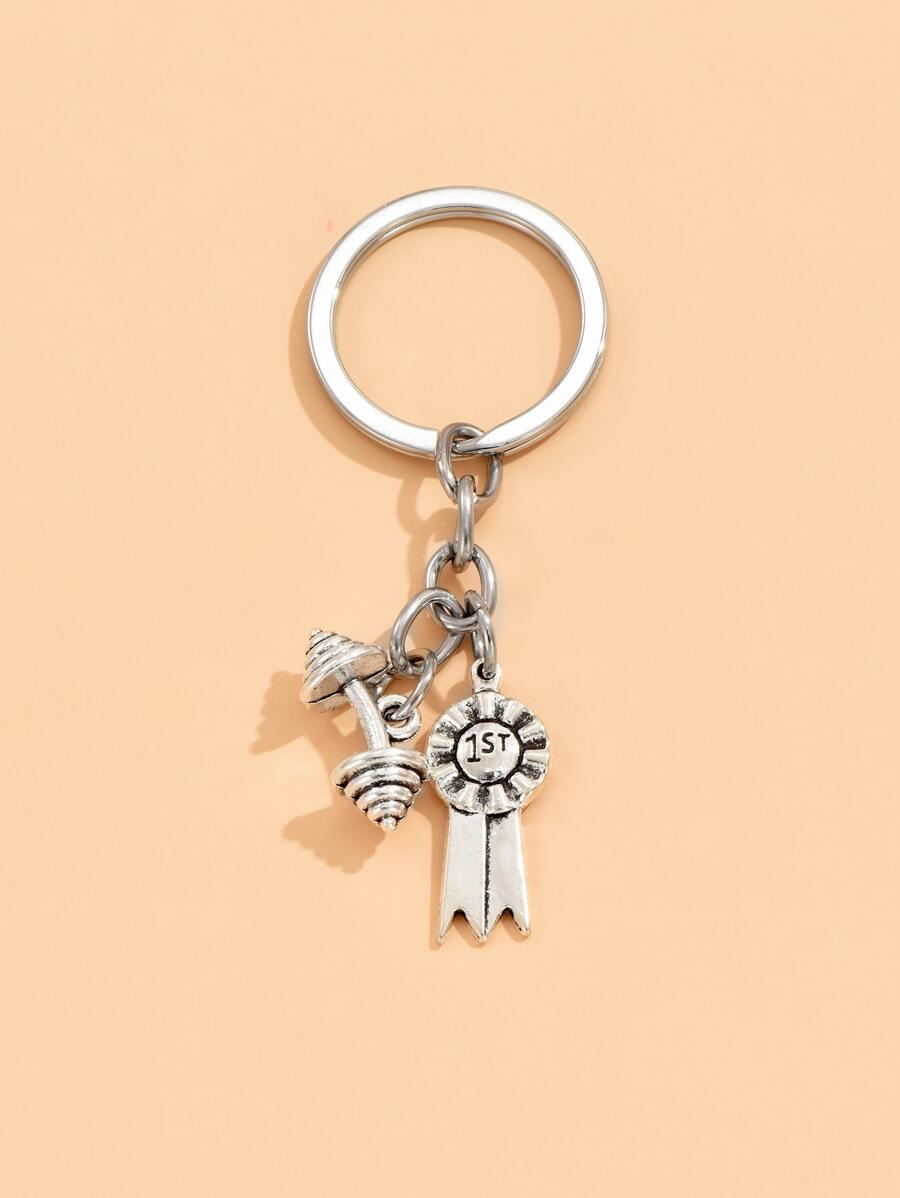 Barbell & Medal Charm Keychain | SHEIN USA