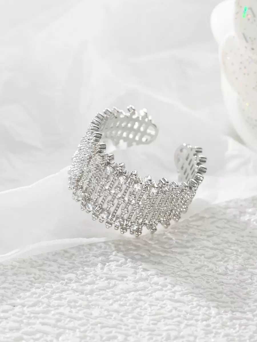 Rhinestone Decor Cuff Ring | SHEIN USA