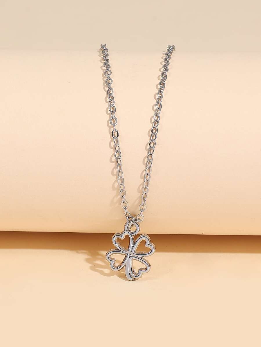 Hollow Out Four-leaf Clover Charm Necklace | SHEIN USA