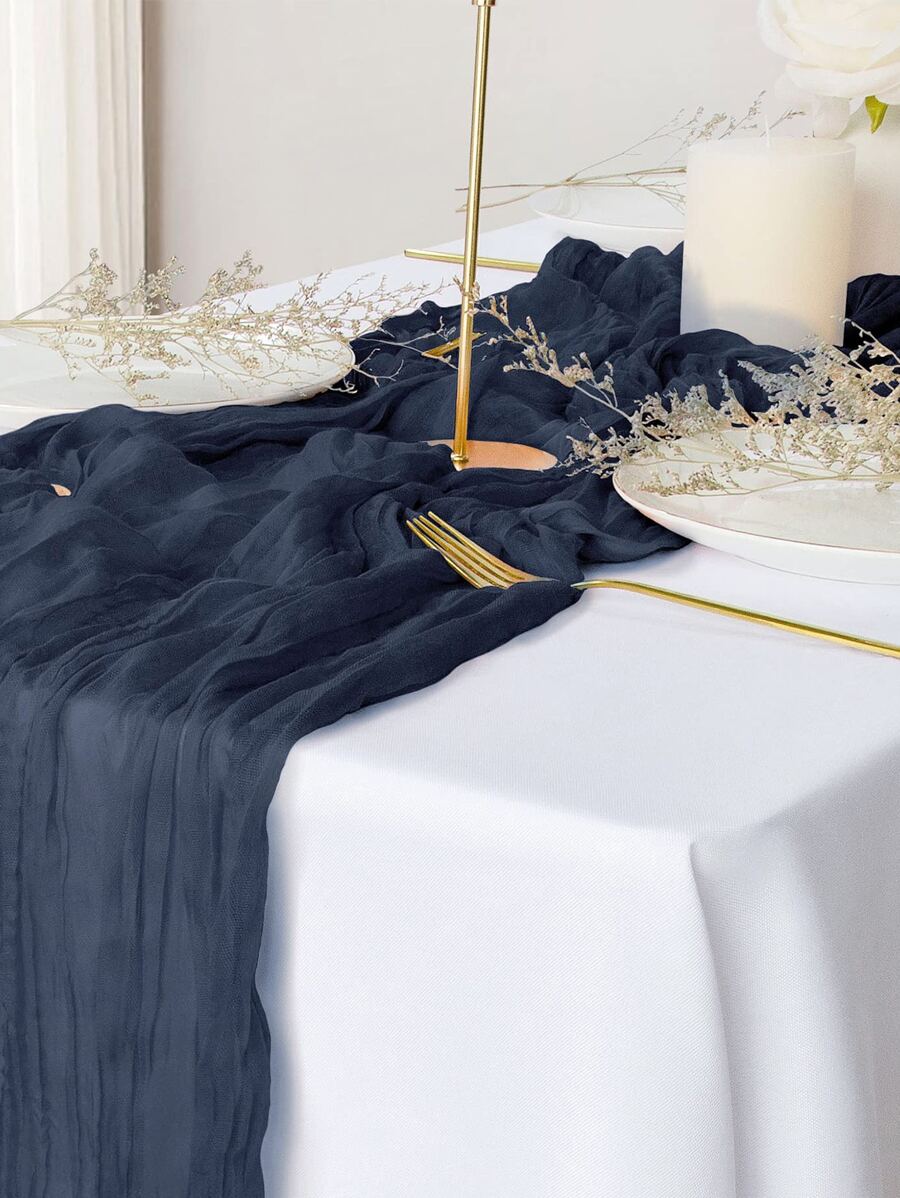 Solid Crumpled Table Runner | SHEIN USA