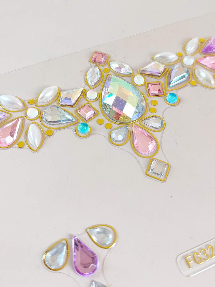 1Pc 3D Face Stickers Diamond Tattoo Stickers Brow Center Party Face ...