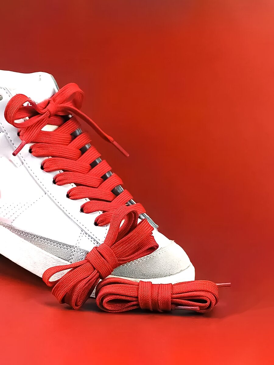 Stylish Creative Personality Street Fashion Red Shoelaces Decor for ...