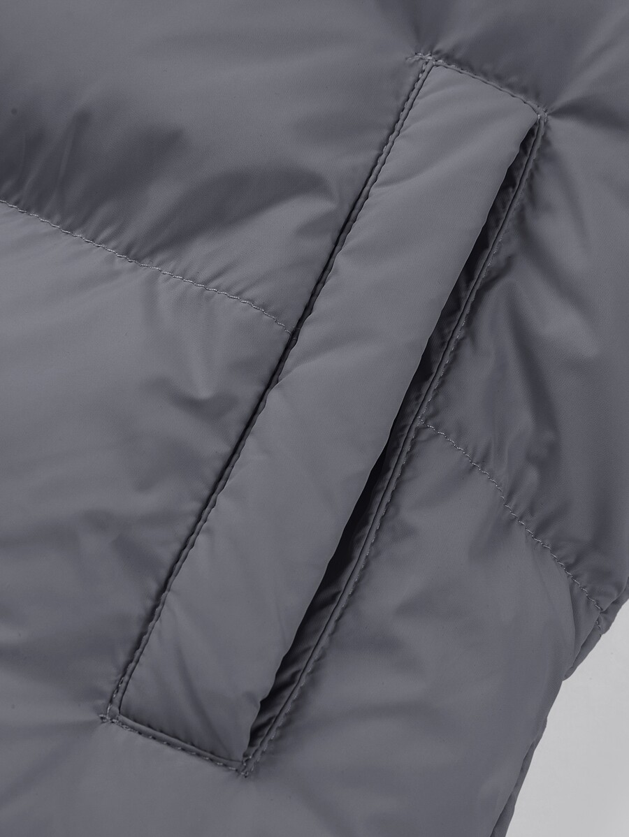 Manfinity Homme 1pc Loose Fit Men's Thermal Lined Puffer Coat With Drawstring Hem | SHEIN South ...