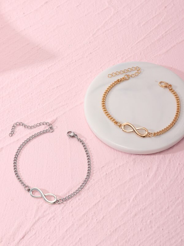 2pcs Couple Infinity Decor Bracelet | SHEIN UK