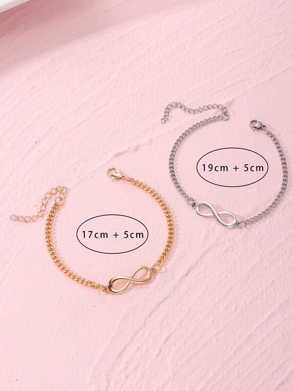 2pcs Couple Infinity Decor Bracelet | SHEIN UK