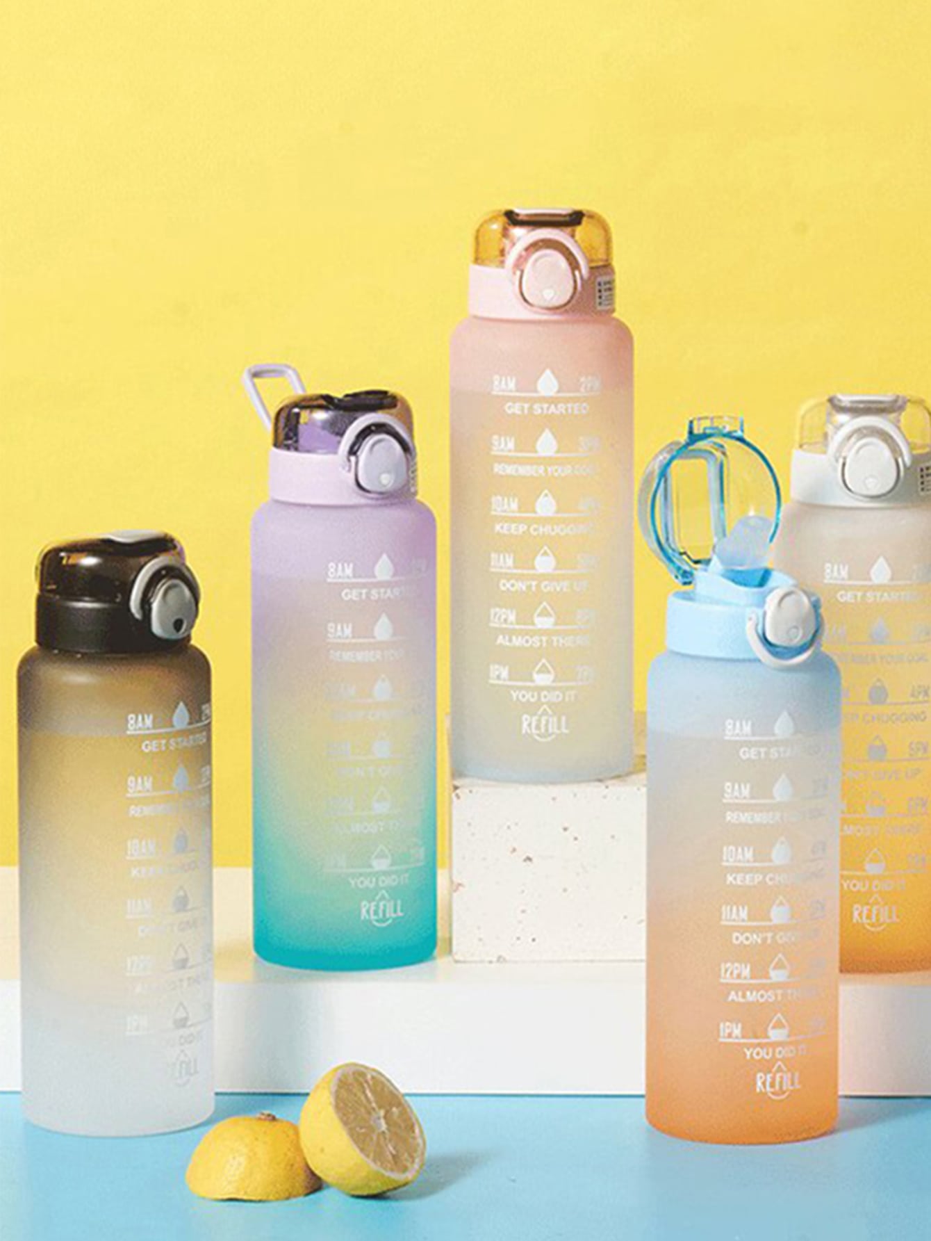 1pc Slogan Graphic Ombre Random Color Water Bottle,Sports Water Bottle ...