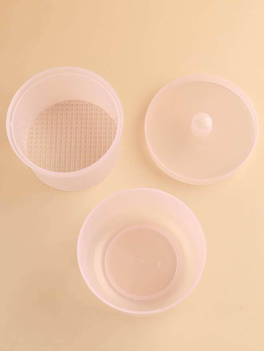 Pink Disinfection Box Sterilizer Soak Bowl Container 1box Round Nail ...