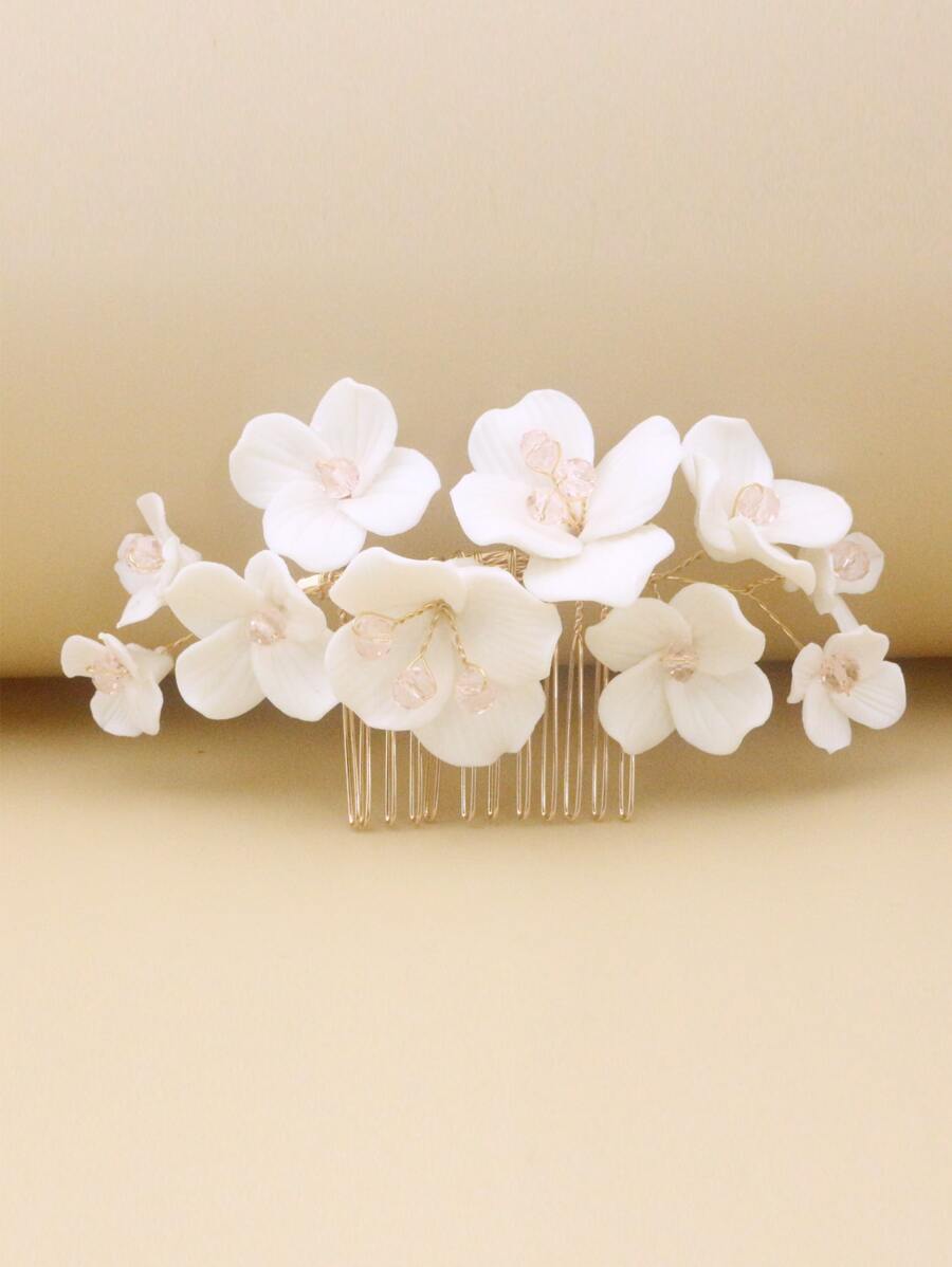 Flower Decor Bridal Hair Comb | SHEIN USA