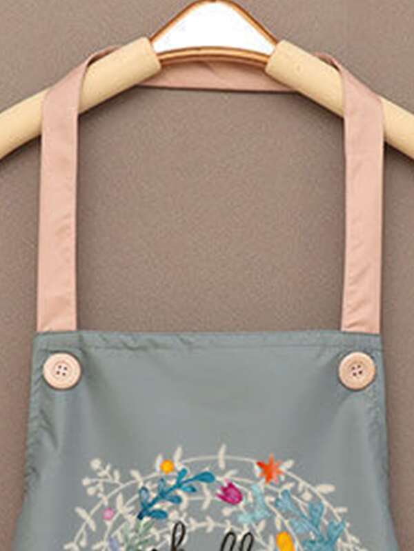 1pc Kitchen Apron, Waterproof Oil-proof Cooking Apron With Big Pocket ...