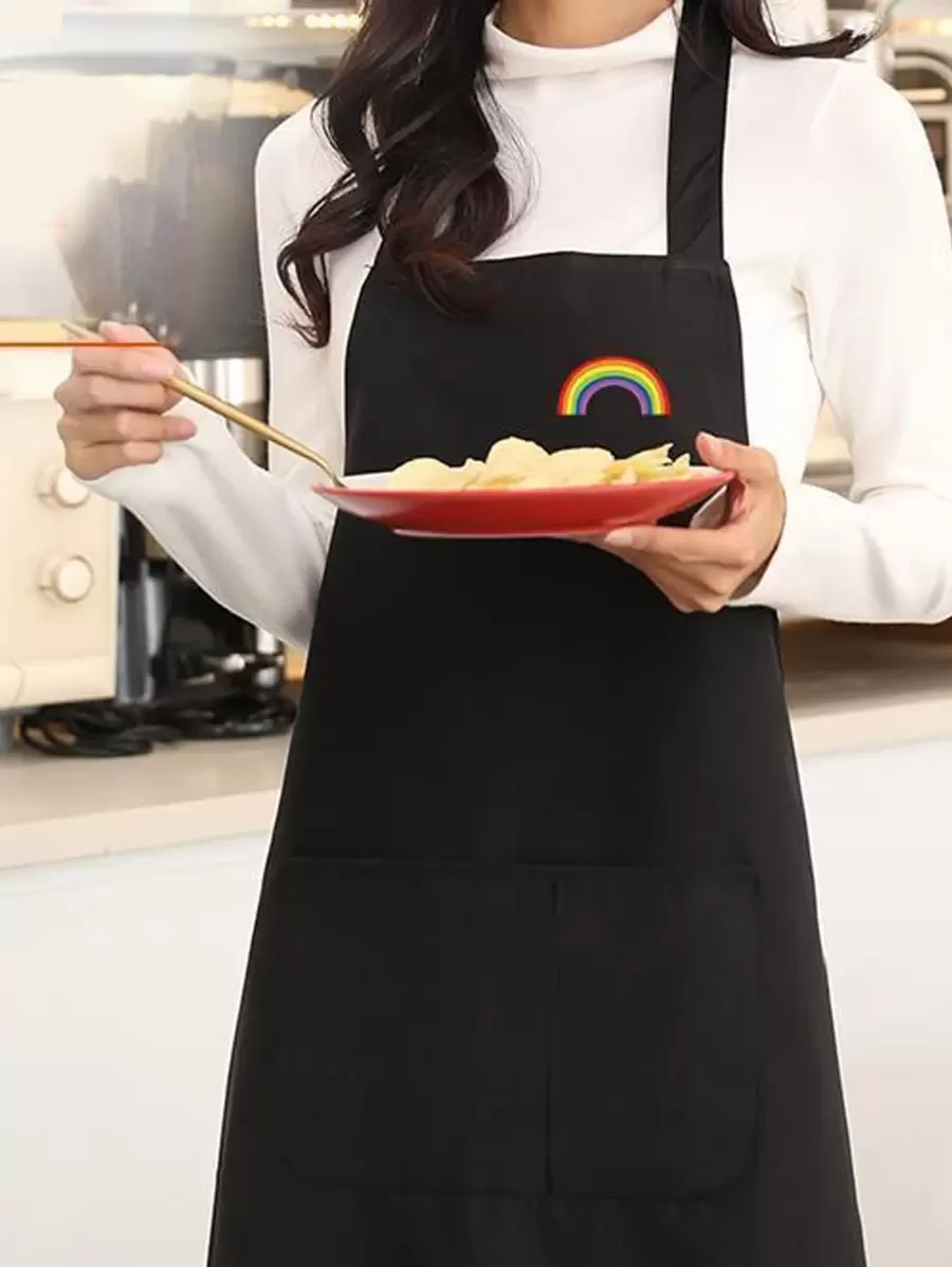 1pc Rainbow Pattern Apron,Cartoon Rainbow Apron | SHEIN USA