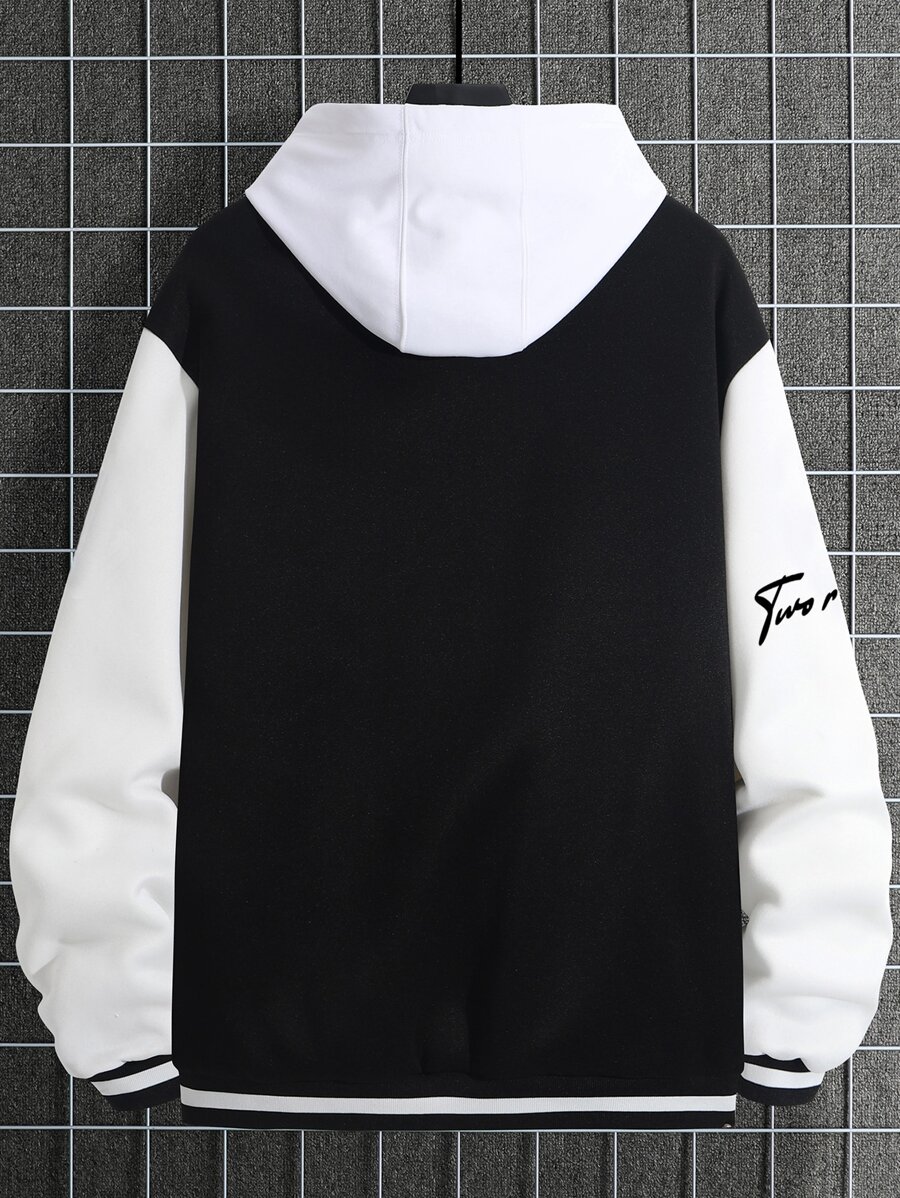 Manfinity Hypemode Men Letter Graphic Striped Trim Drop Shoulder ...