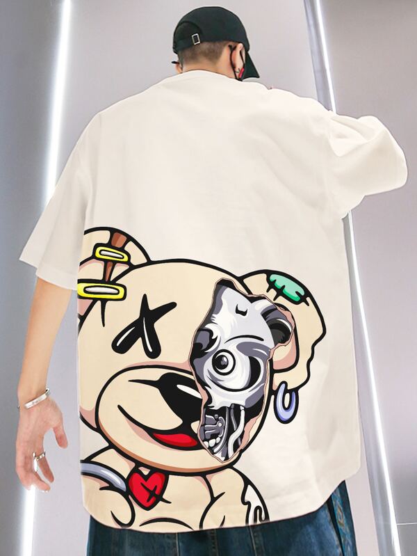 Manfinity Emrg Hombres Camiseta De Hombros Caídos Con Estampado De