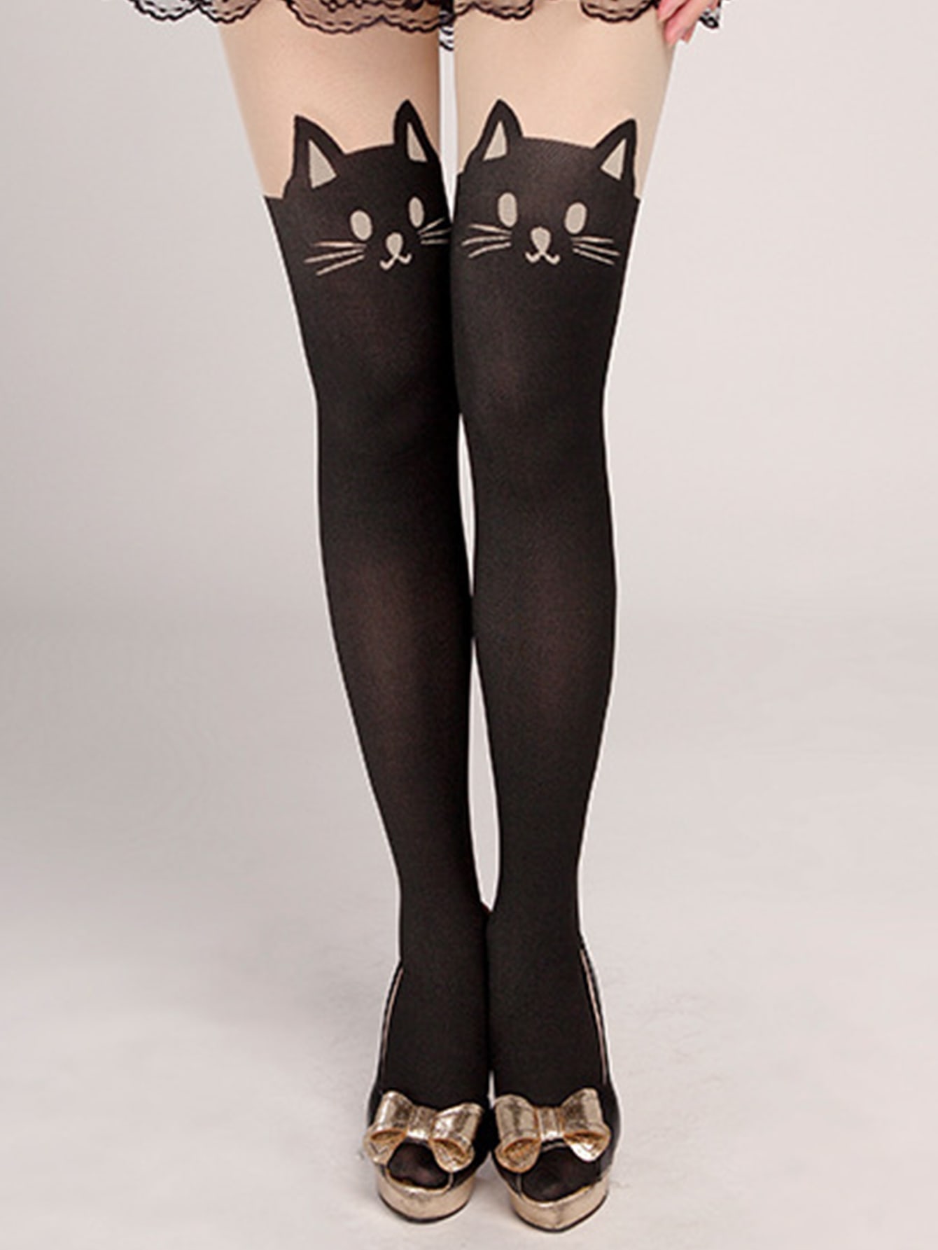 Cartoon Cat Pattern Tights