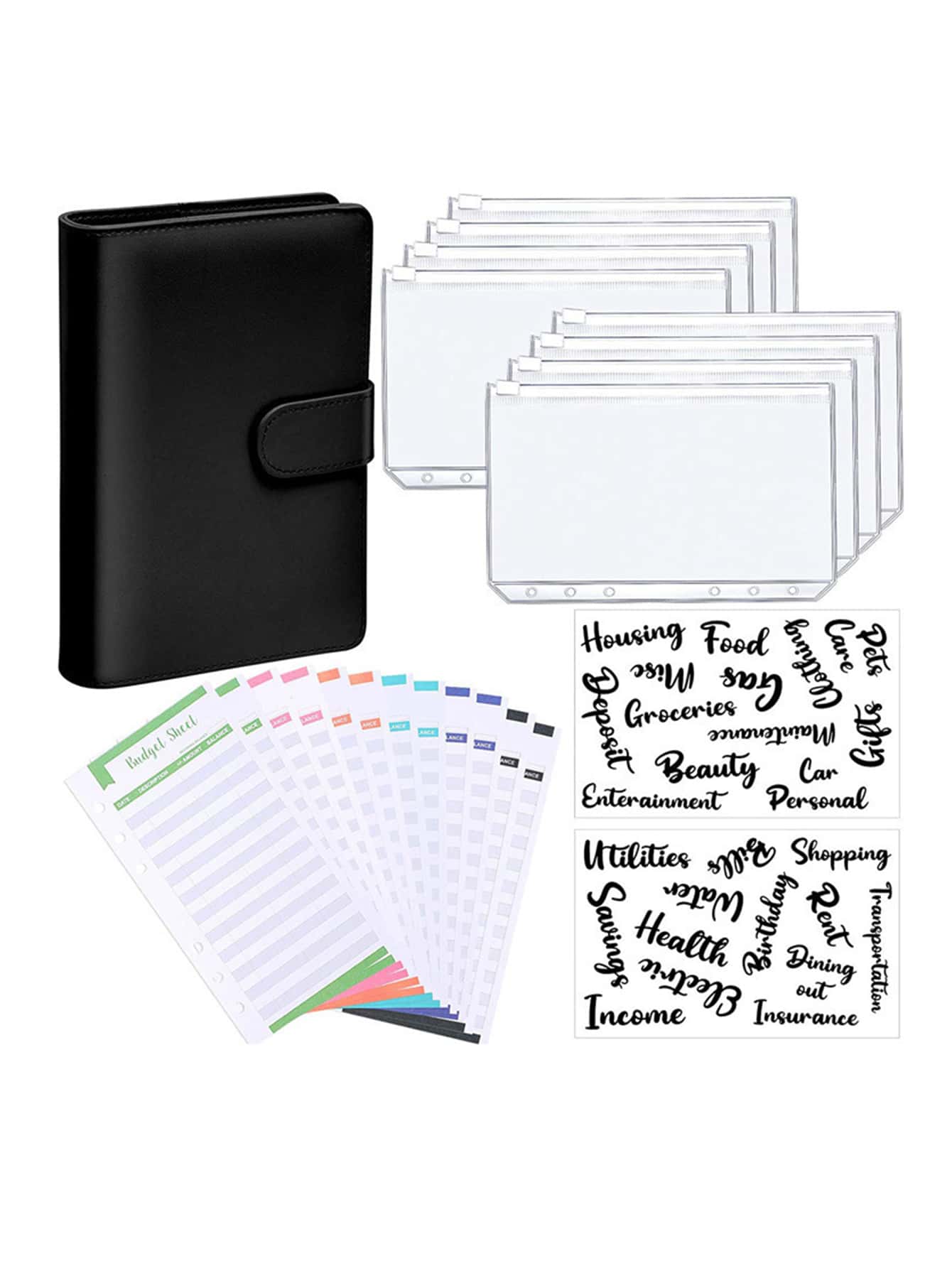 1pc Plain Binder Cover With Sticker & Pocket