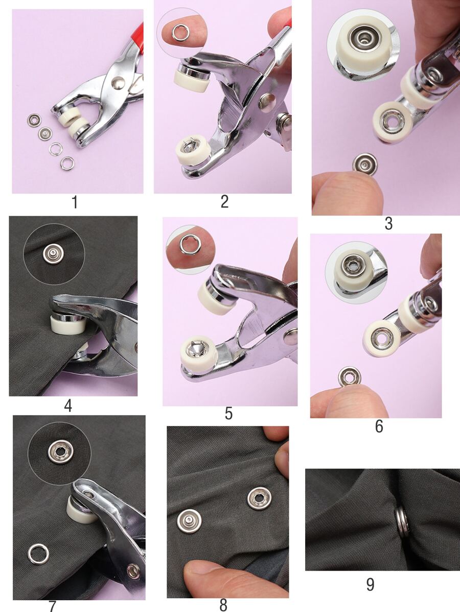 150 Sets Snap Fasteners Kit With Tool, DIY Multi-Color 0.95cm Metal ...