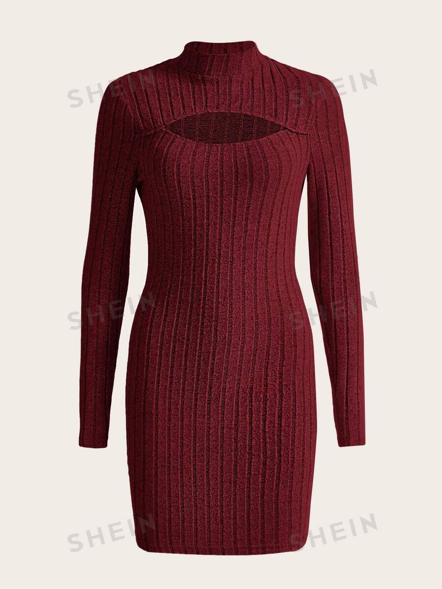 SHEIN EZwear Cut Out Mock Neck Bodycon Dress | SHEIN UK
