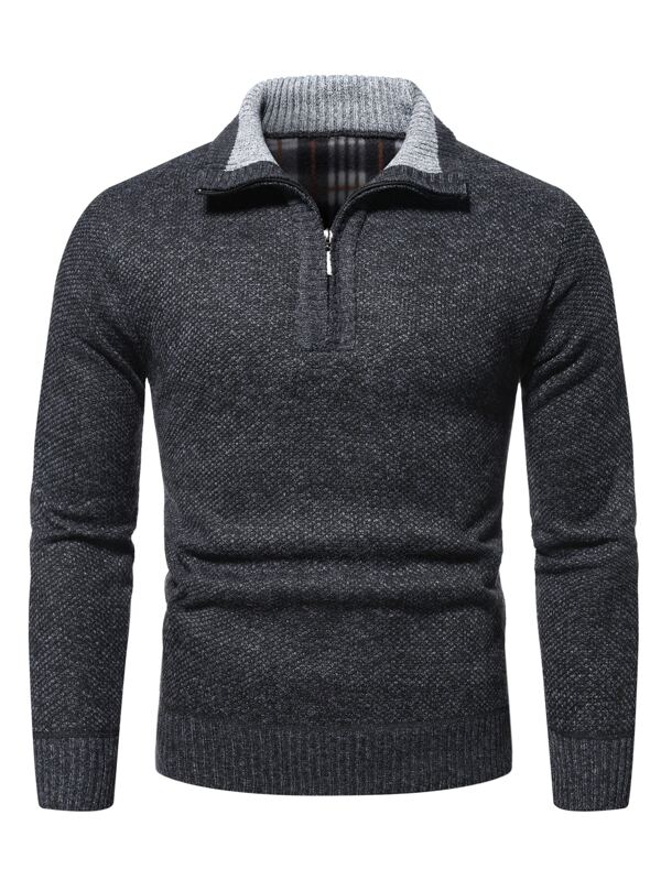 Manfinity Homme Men Marled Knit Quarter Zipper Sweater | SHEIN USA