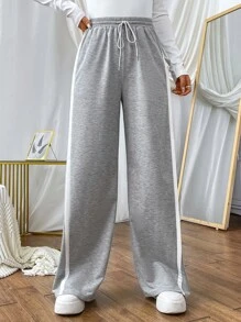 SHEIN EZwear Drawstring Waist Side Seam Sweatpants | SHEIN USA